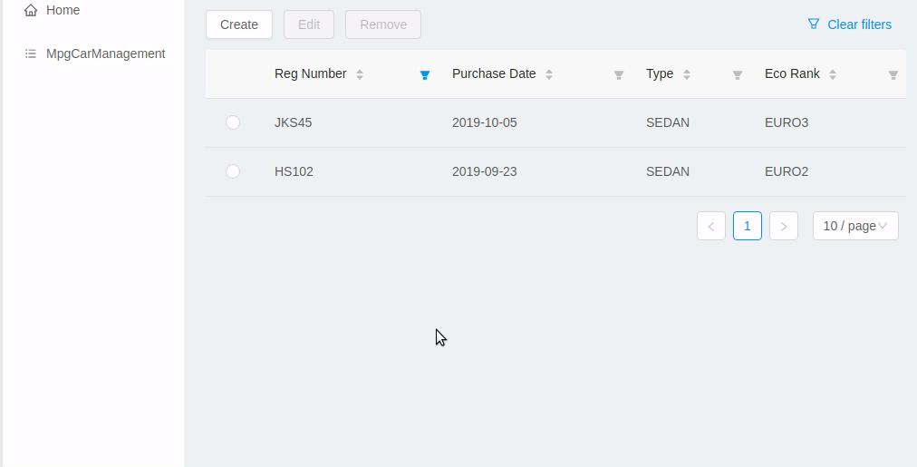 DataTable CUBA Frontend UI Manual